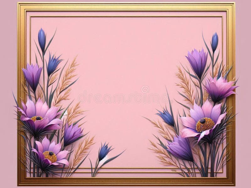 Clean Invitation Template Design with Frame. Oil, Impasto. Watercolour ...