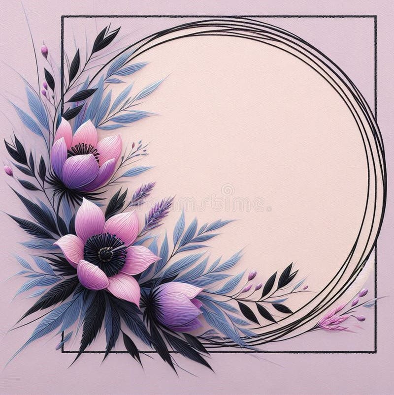 Clean Invitation Template Design with Frame. Oil, Impasto. Watercolour ...