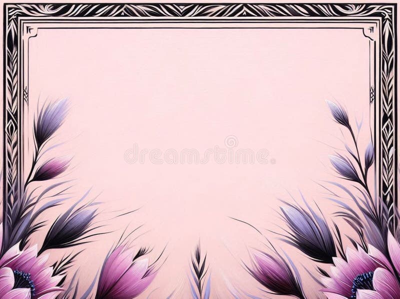 Clean Invitation Template Design with Frame. Oil, Impasto. Watercolour ...