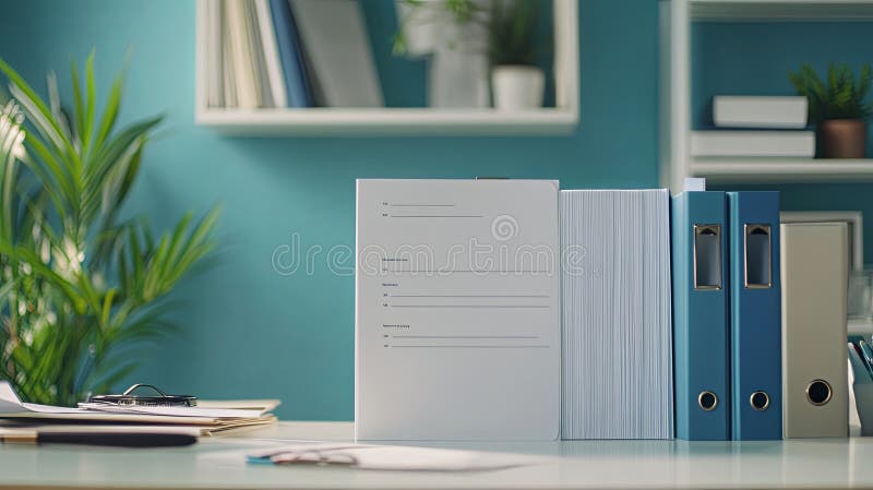 A Clean Invoice Folder Styled with Organized Tabs and Blank Documents ...
