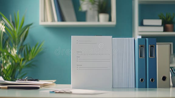 A Clean Invoice Folder Styled with Organized Tabs and Blank Documents ...