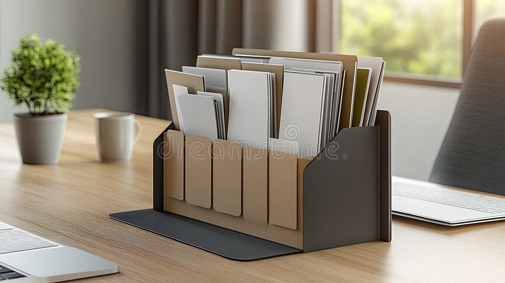 A Clean Invoice Folder Styled with Organized Tabs and Blank Documents ...