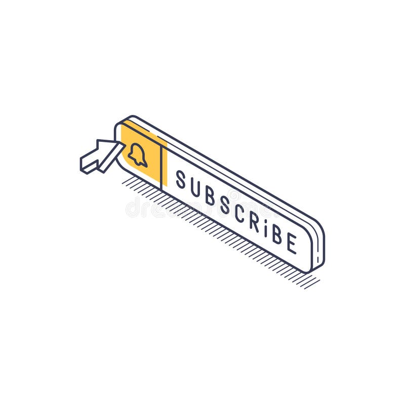 Clean Isometric Design Featuring a Subscription Button with ...