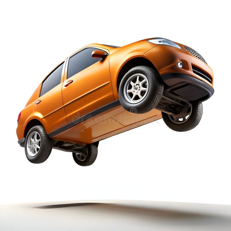 Clean Jumping Car Photo White Background Stock Illustration ...