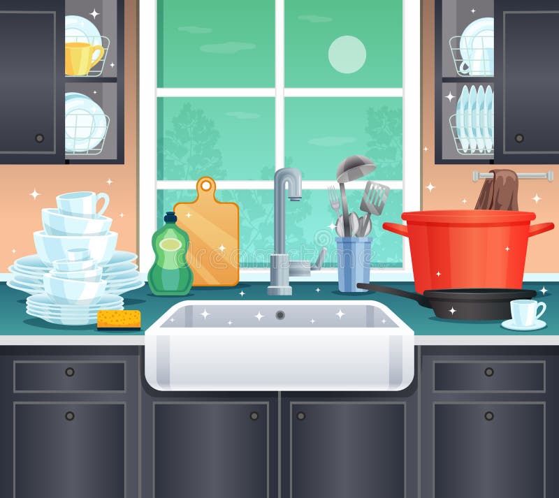 Clean Kitchen Background stock vector. Illustration of kitchen - 179552387