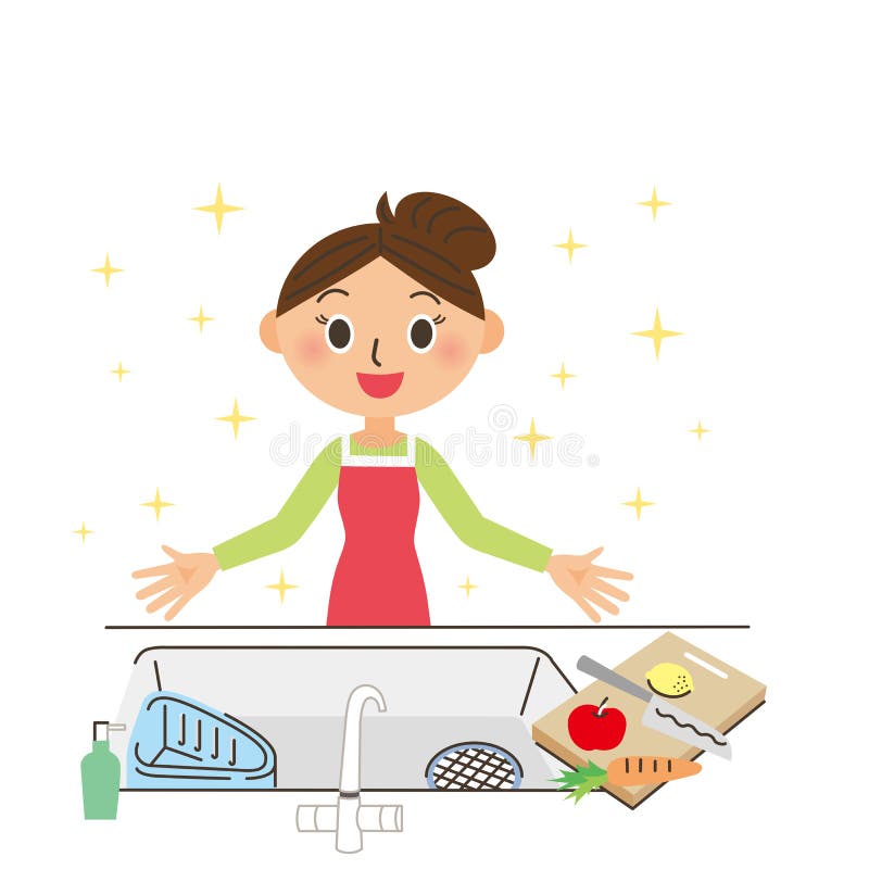 Clean kitchen stock vector. Illustration of vector, life - 69811970