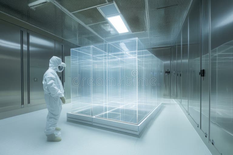 A Clean Laboratory with Translucent Cubes Where Innovative Materials of ...