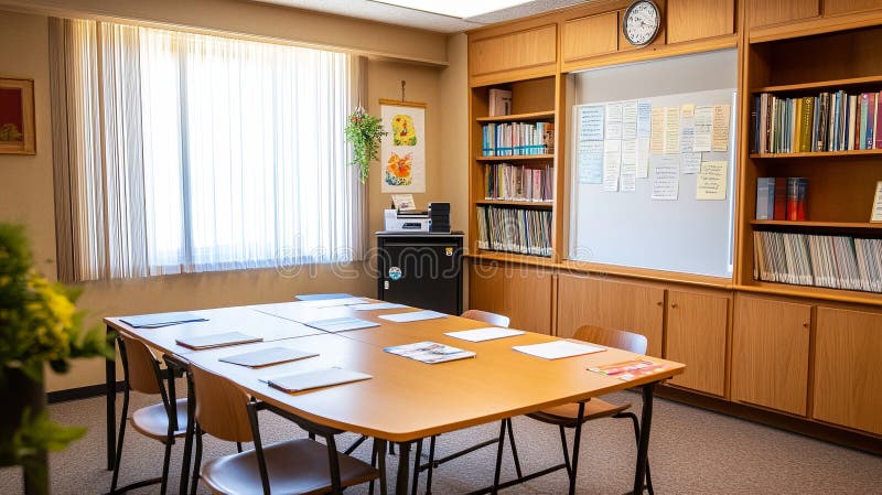 A Clean Language Study Area with Flashcards, Textbooks, and Audio Stock ...