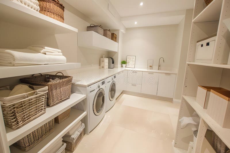 Clean Laundry Room Organization, Maximize Space with Stylish Storage Solutions and Efficient ...