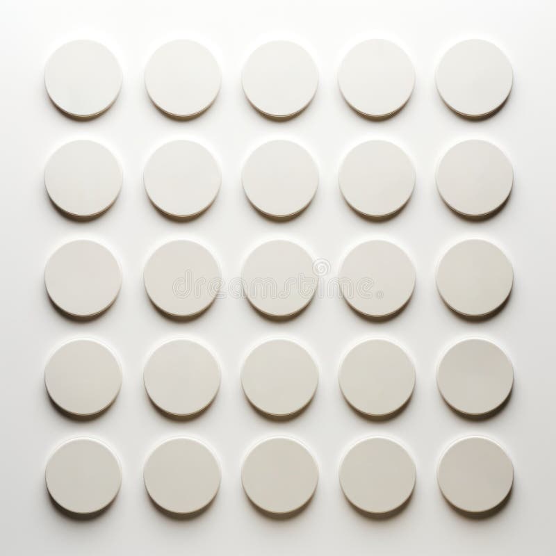 Clean Layout of White Circular Badge Buttons for Custom Design. White ...