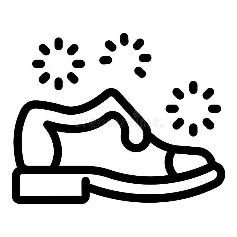 Clean Leather Shoe Shining with Sparkles Icon Stock Illustration ...