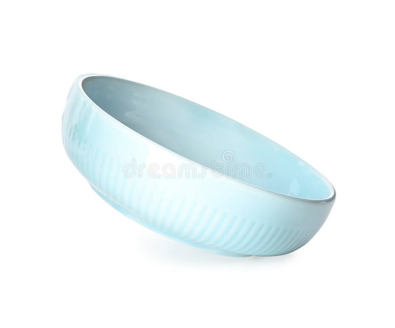 Clean Light Blue Bowl Isolated Stock Image - Image of household, cafe ...