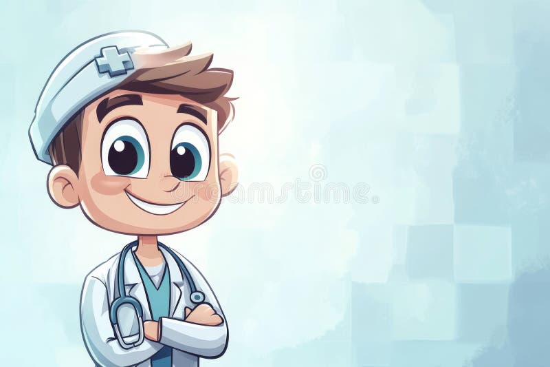 Friendly Cartoon Medic Background Stock Illustration - Illustration of ...