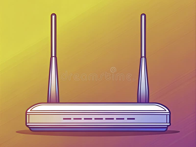 Clean Line Art Wireless Router Illustration Editable Stroke Vector ...