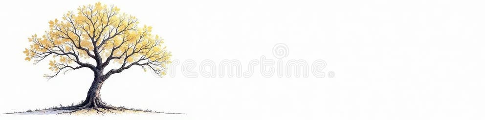 Clean Line Drawing of a Tree, Isolated on White, Leaf, Tree Stock ...