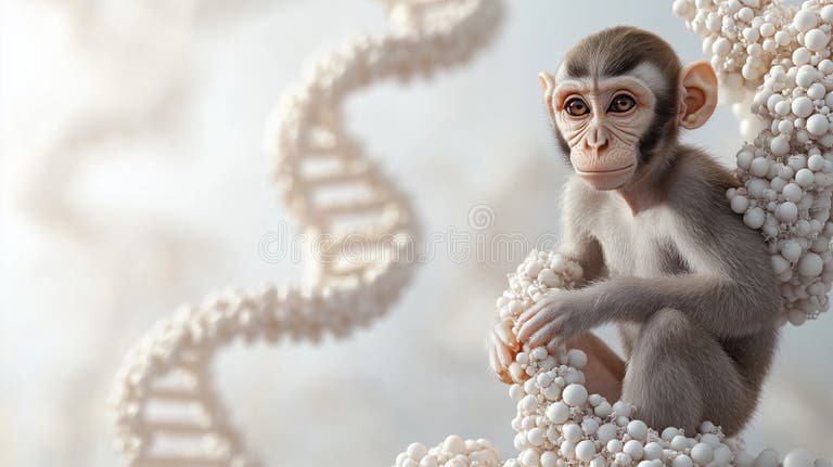 Clean Lined Monkey Helix Artwork Stock Illustration - Illustration of ...