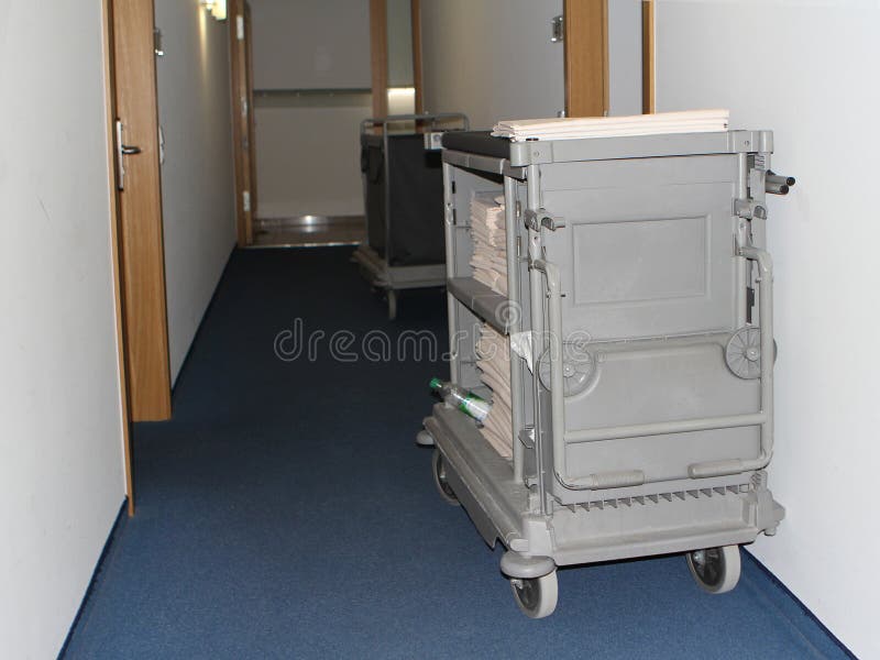 Clean Linen Trolley at the Hotel Stock Image - Image of clean, hotel ...