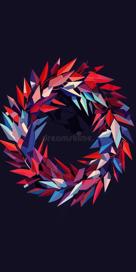Clean Lines Geometric Depiction of a War Memorial Wreath. Stock ...