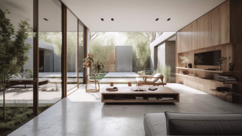 Clean Lines and Open Spaces in Minimalistic Kitchen. AI Generated Stock ...