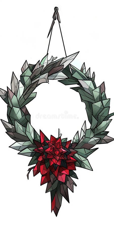 Clean Lines and Sharp Angles War Memorial Wreath. Stock Illustration ...