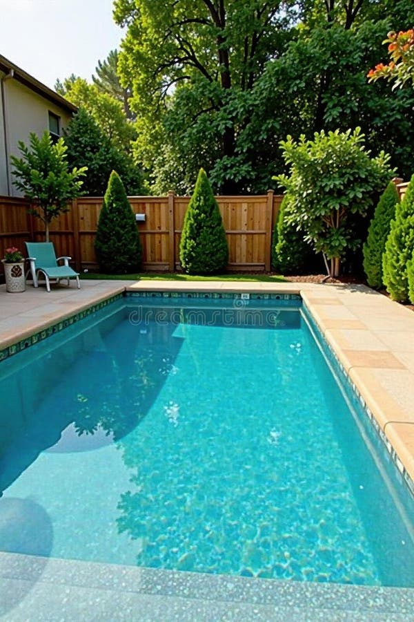 Clean Lines, Tan Coping, Fenced Backyard Pool, Swimming, New Stock ...