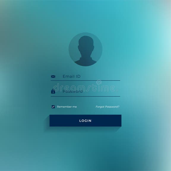 Clean Login Page Template Design Stock Vector - Illustration of button ...