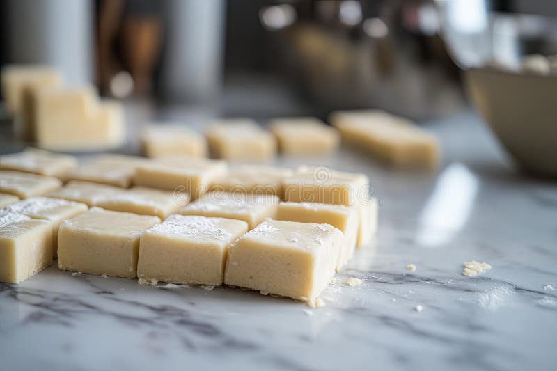 Clean Marble Counter Cookie Dough Being Rolled Out Cut Stock Photos ...