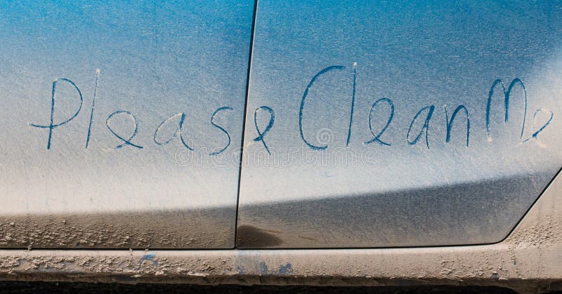 Clean me written on car stock photo. Image of grey, dirt - 60667662