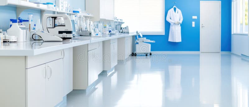 Clean Medical Laboratory with Bright Lighting and Organized Counters ...