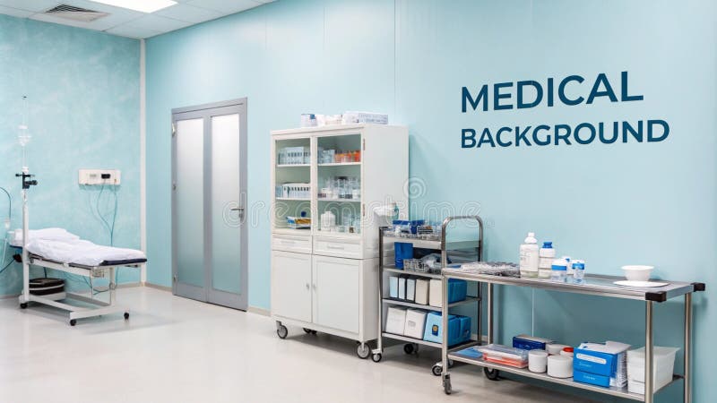 Clean Medical Room with Equipment Stock Illustration - Illustration of ...
