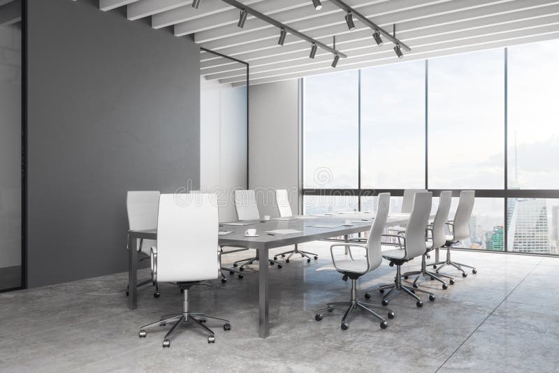 Clean Meeting Room Interior Stock Illustration - Illustration of ...