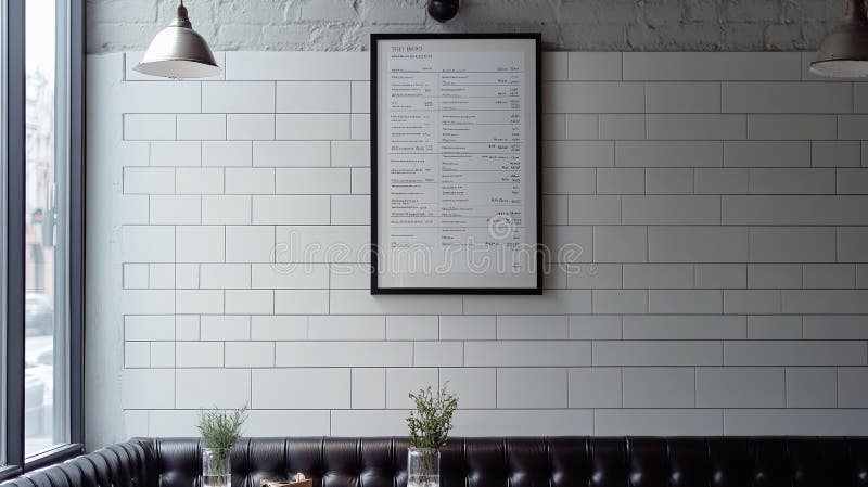 A Clean Menu Board Styled with Sleek Typography and Visible Blank Stock ...