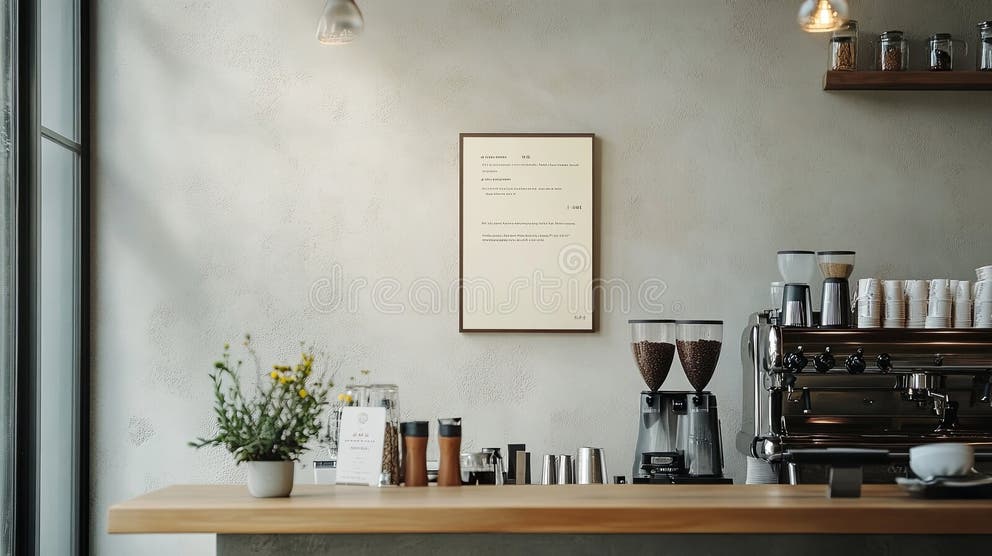 A Clean Menu Board Styled with Sleek Typography and Visible Blank Stock ...