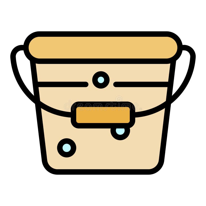Clean Metal Bucket Icon Color Outline Vector Stock Vector ...