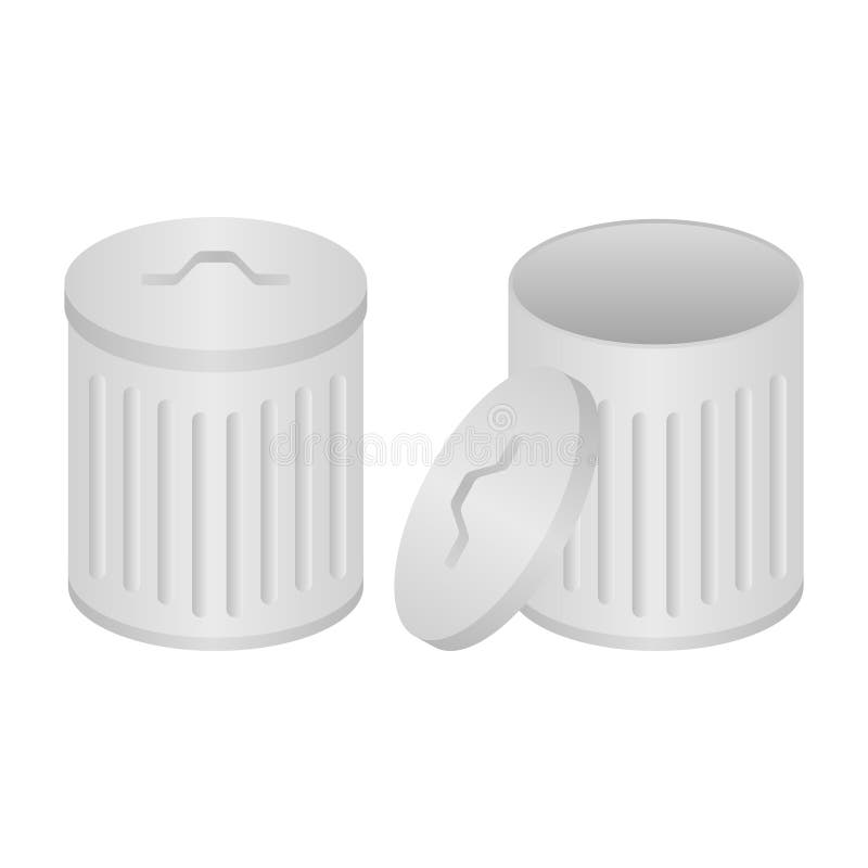 Clean Metal Trash Bin Vector Stock Illustration - Illustration of ...