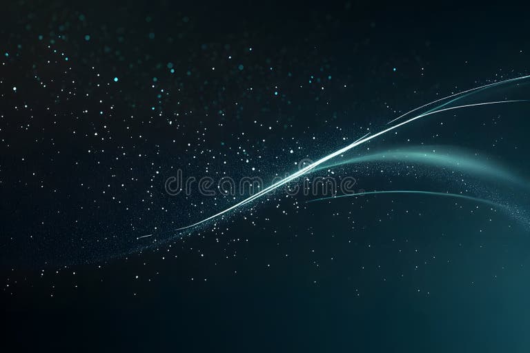 Clean Minimal Background with Single Glowing Curve and Subtle Particles ...