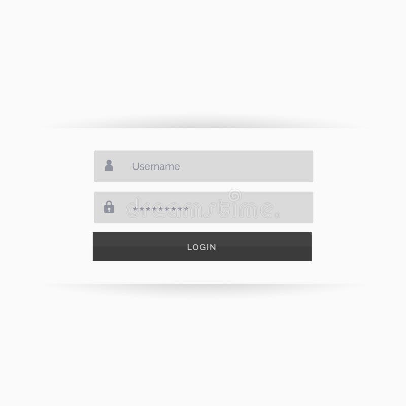 Clean Minimal Login Form Template User Interface Design Stock Vector ... Clean Minimal Login Form Template User Interface Design Stock Vector ...