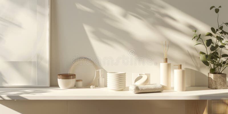 Clean and Minimal Morning Routine Setup. Stock Illustration ...
