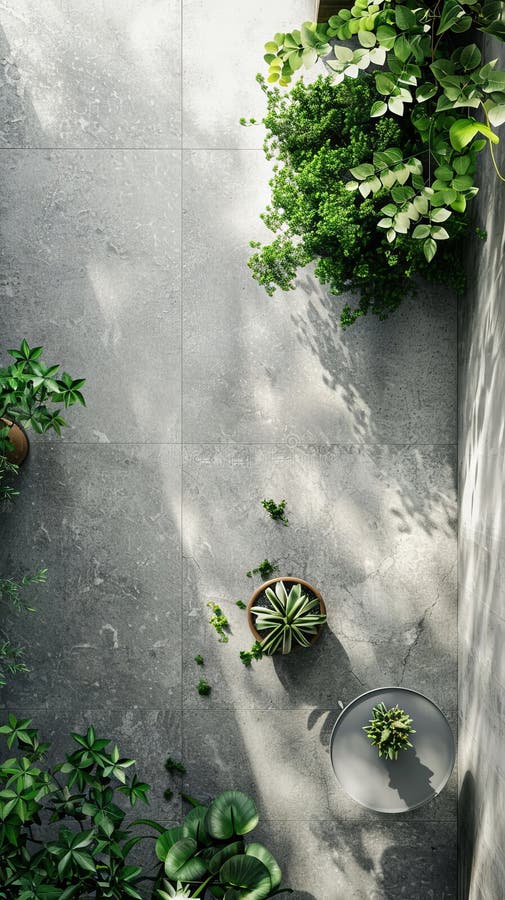 Clean and Minimal Plant Design from the Top Stock Illustration ...