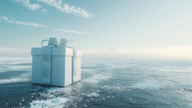 Clean and Minimal Scenes Highlighting a Lone Gift Box Stock Image ...