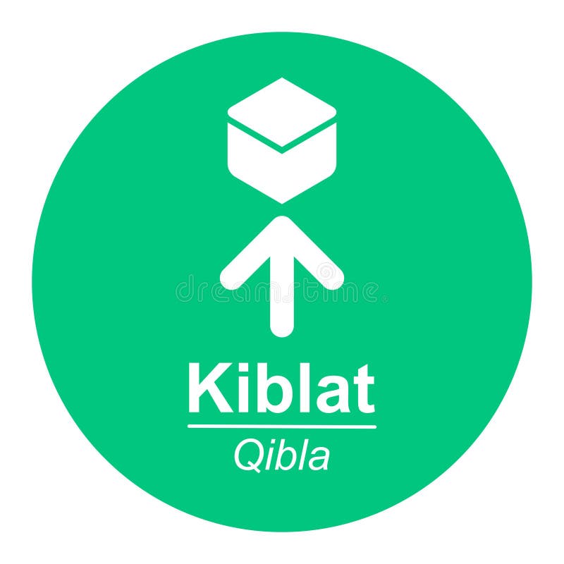 Qibla Direction Arrow Icon Vector Illustration Isolated on White ...