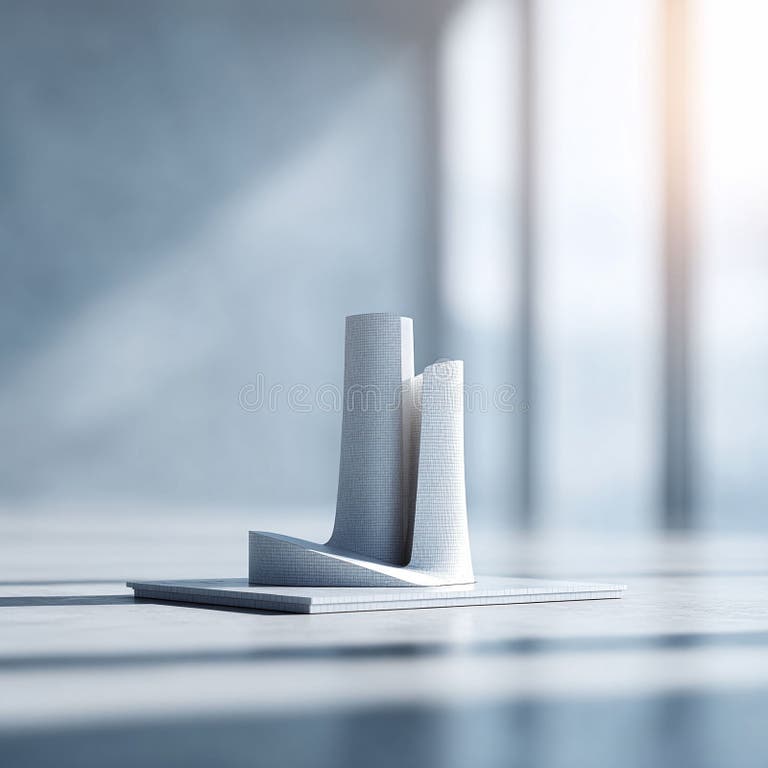 Clean, Minimalist Architectural Model on a Bright Surface. Symbolizes ...