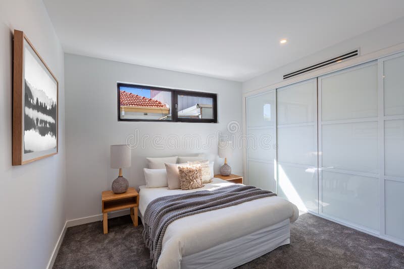 Clean and Minimalist Bedroom Interior Design. Editorial Stock Image ...