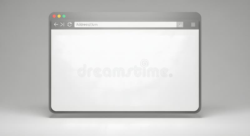 Blank Web Browser Window with Tab, Toolbar and Search Field. Modern Website Internet Page in ...