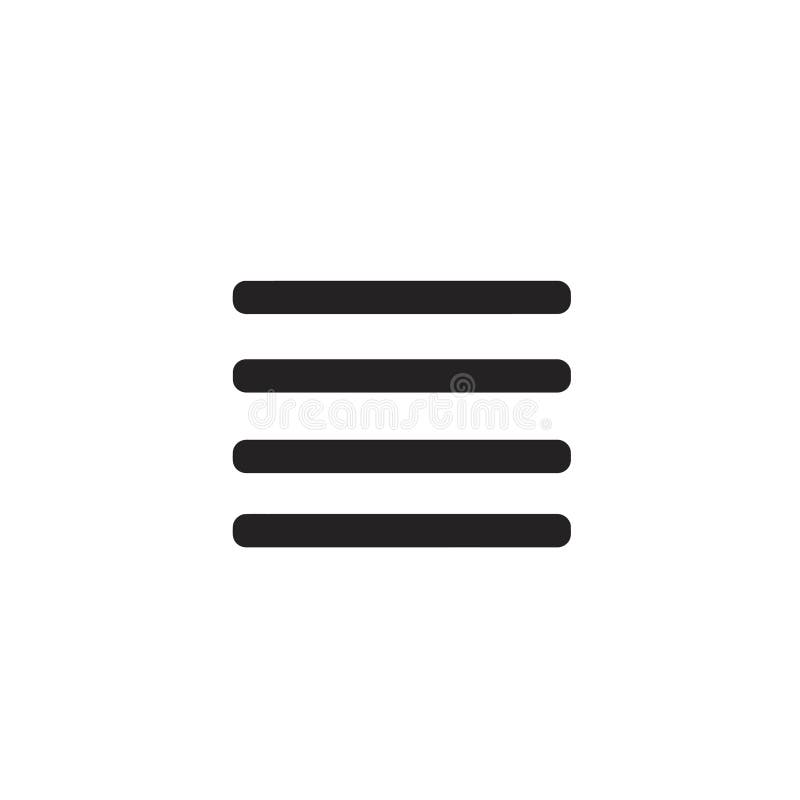 Hamburger Menu Icon: Simple Black and White UI Element Stock ...