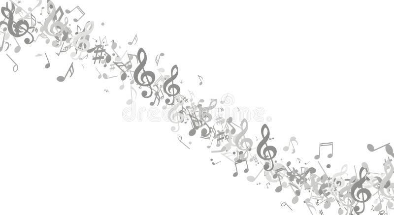 Minimalist Flowing Musical Notes on White Background Stock Illustration ...