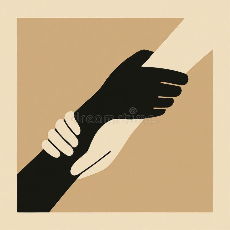 Helping Hands in Minimalist Style – AI Generated Concept of Unity and ...