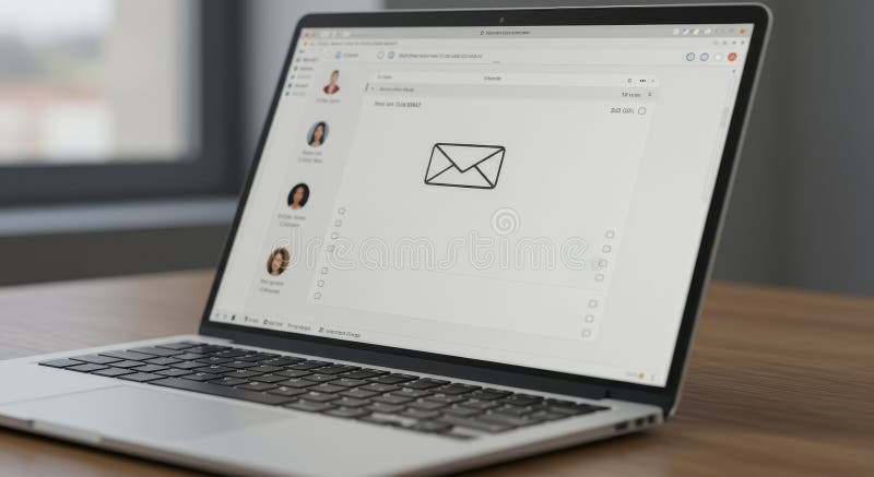 Clean Minimalist Email Interface on Laptop Modern Email Client Design ...