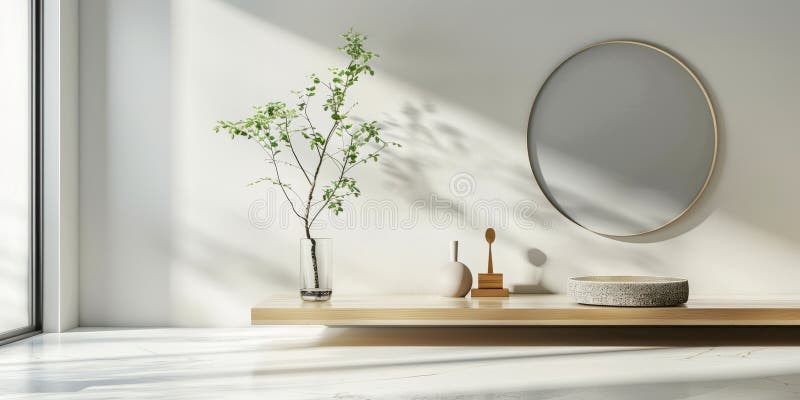 Clean and Minimalist Flat Lay Featuring an Elegant Display Stage. Stock ...
