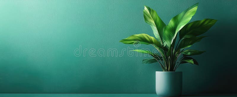 Clean Minimalist Green Background with Extensive Negative Space for ...